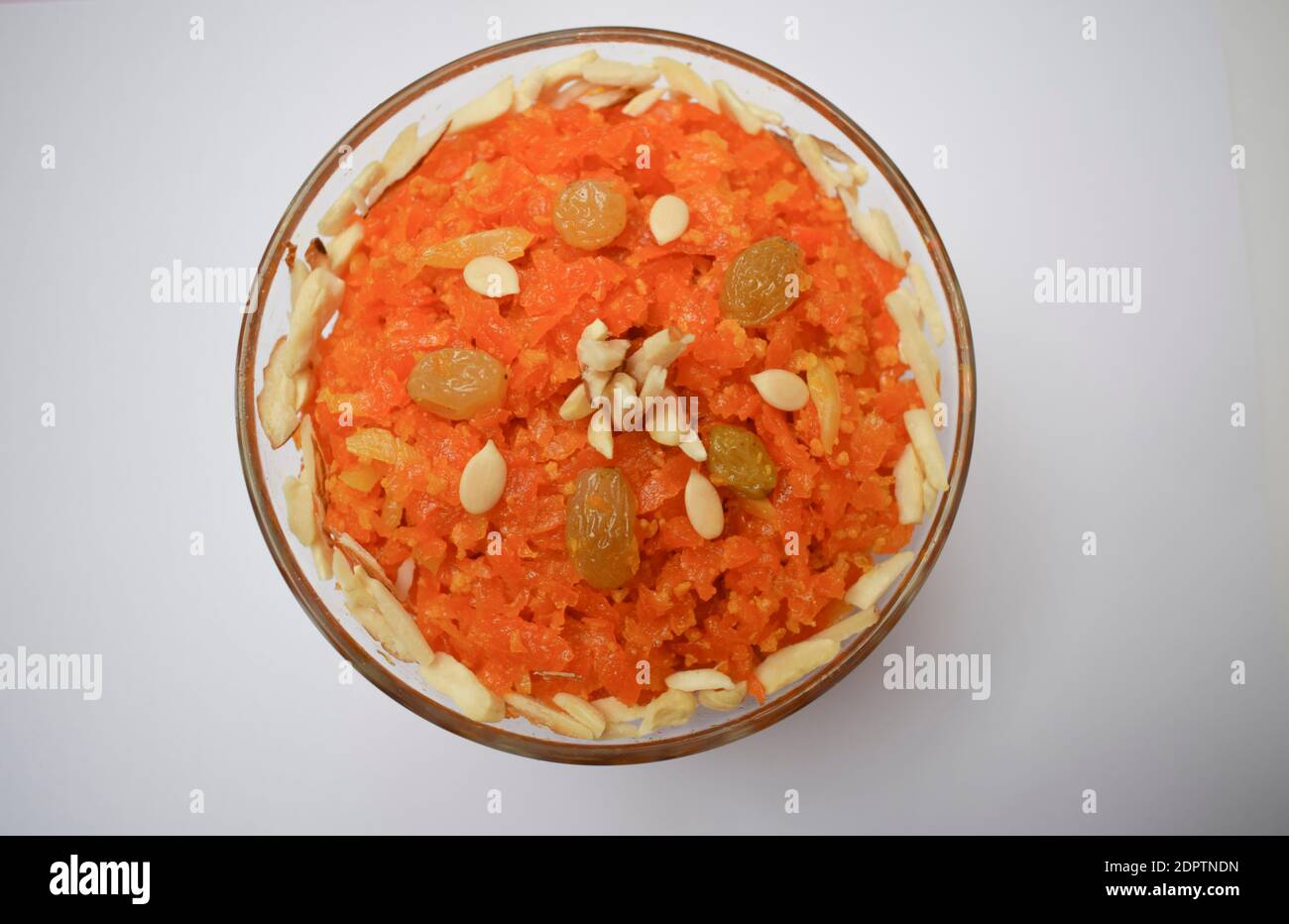 Traditional popular Indian dessert cuisine item. Homemade carrot gajar ...