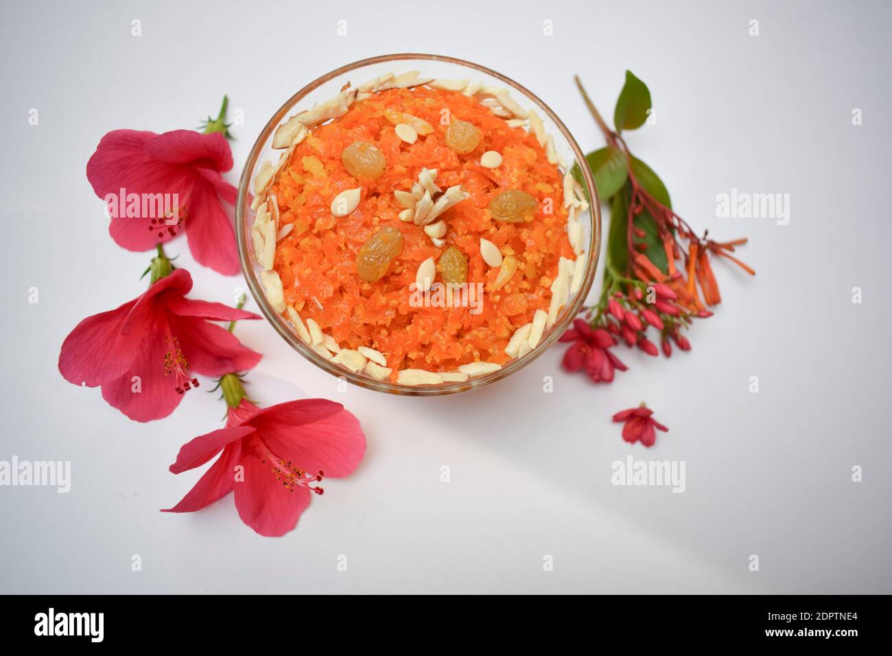 Traditional popular Indian dessert cuisine item. Homemade carrot gajar ...