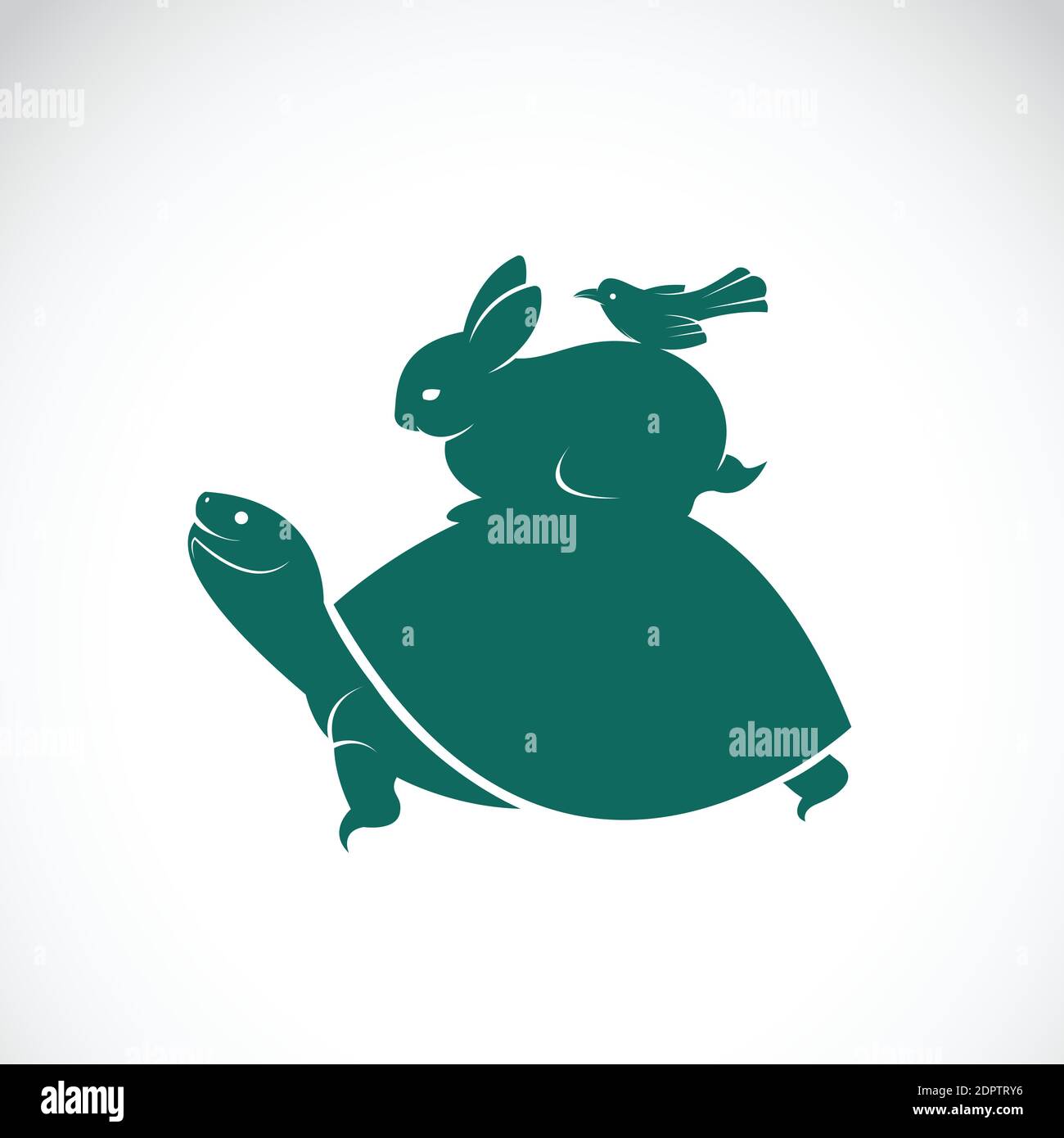 Vector of a turtles, rabbits, birds on white background. Easy editable ...