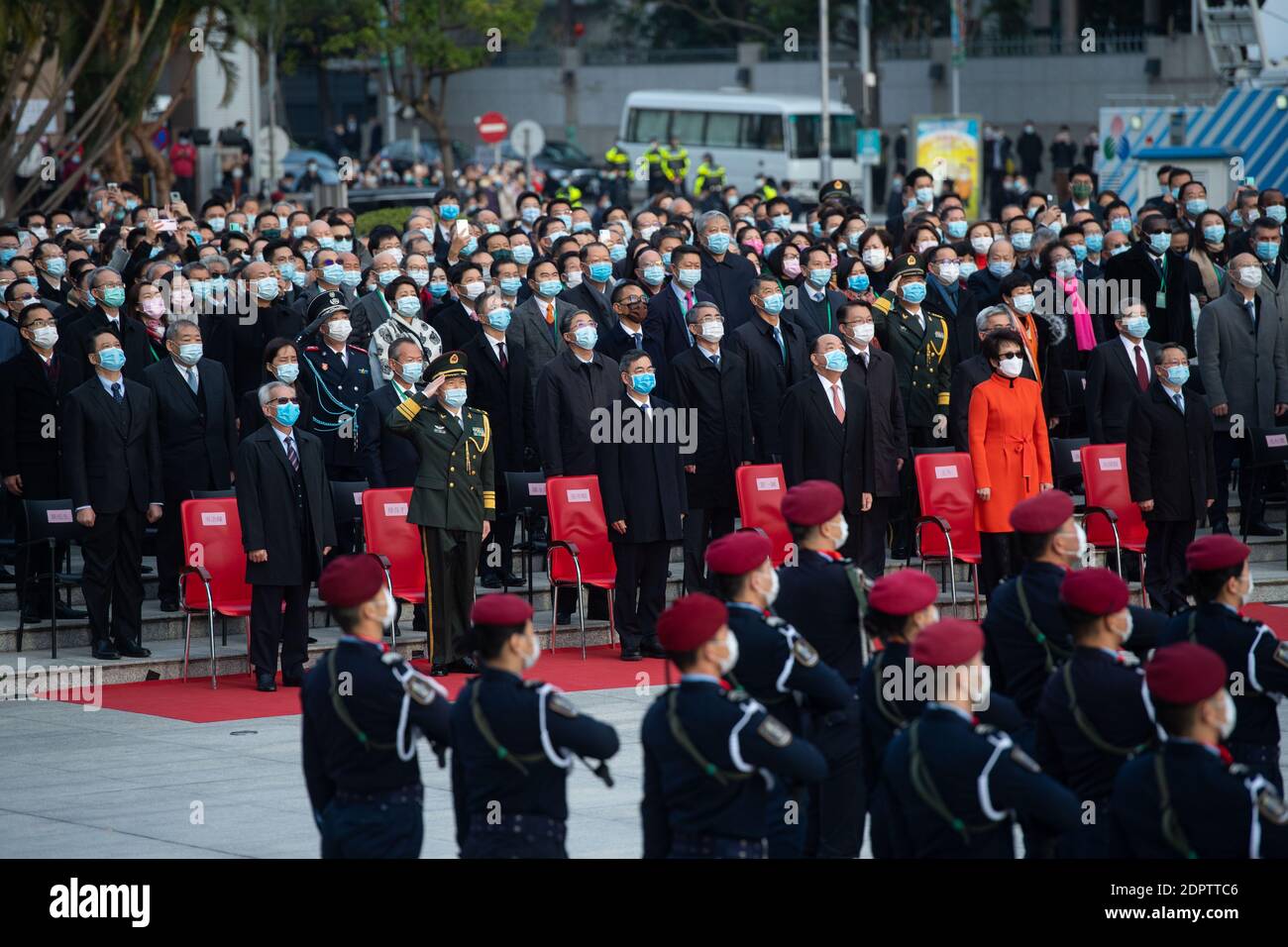Macao, China. 20th Dec, 2020. A flag-raising ceremony marking the 21st ...