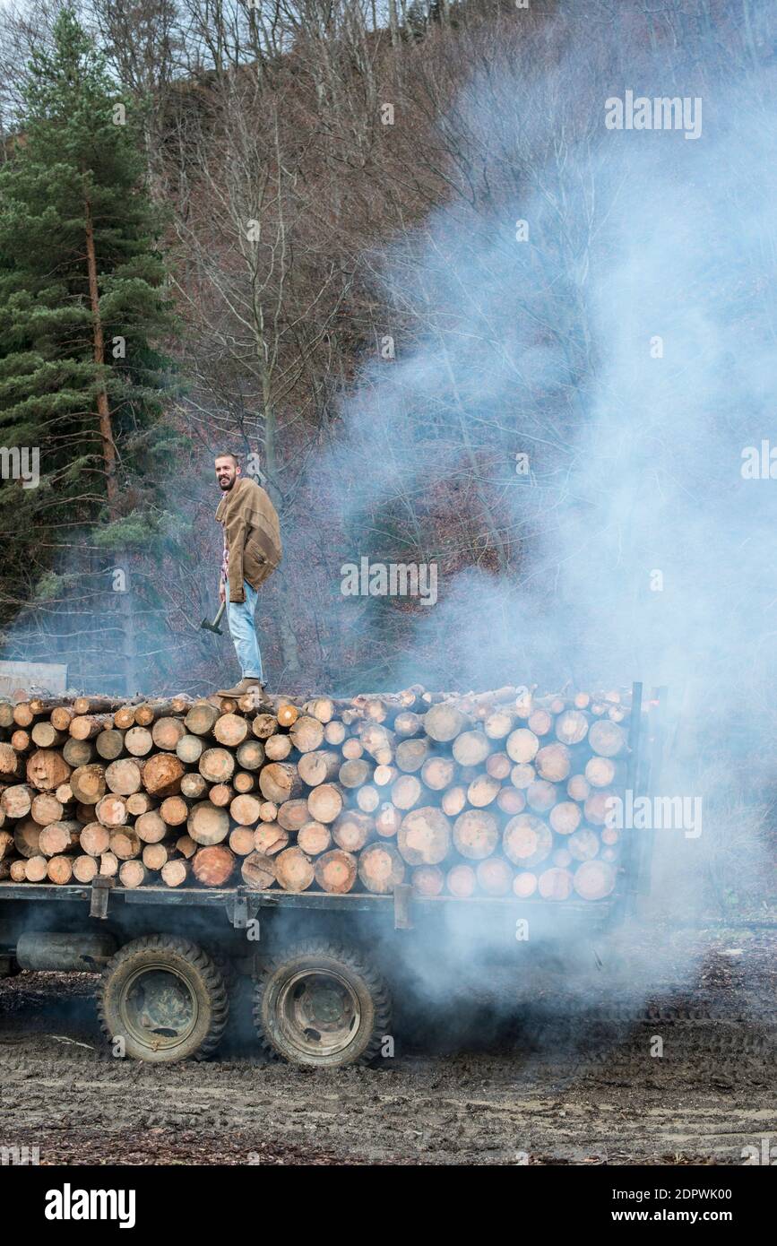 Truck full of logs hi-res stock photography and images - Alamy