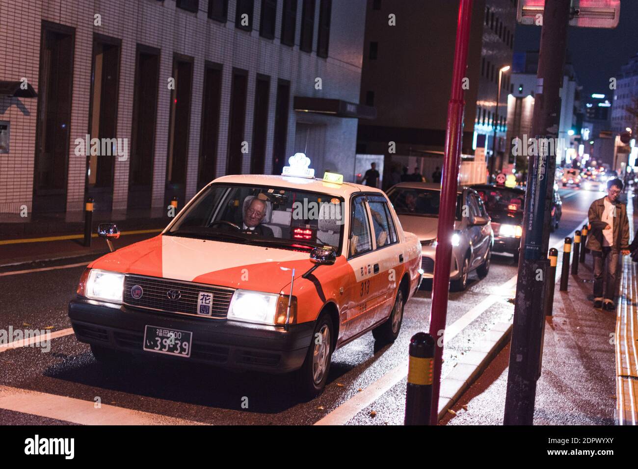 japanes old man driver driving taxi Stock Photo - Alamy