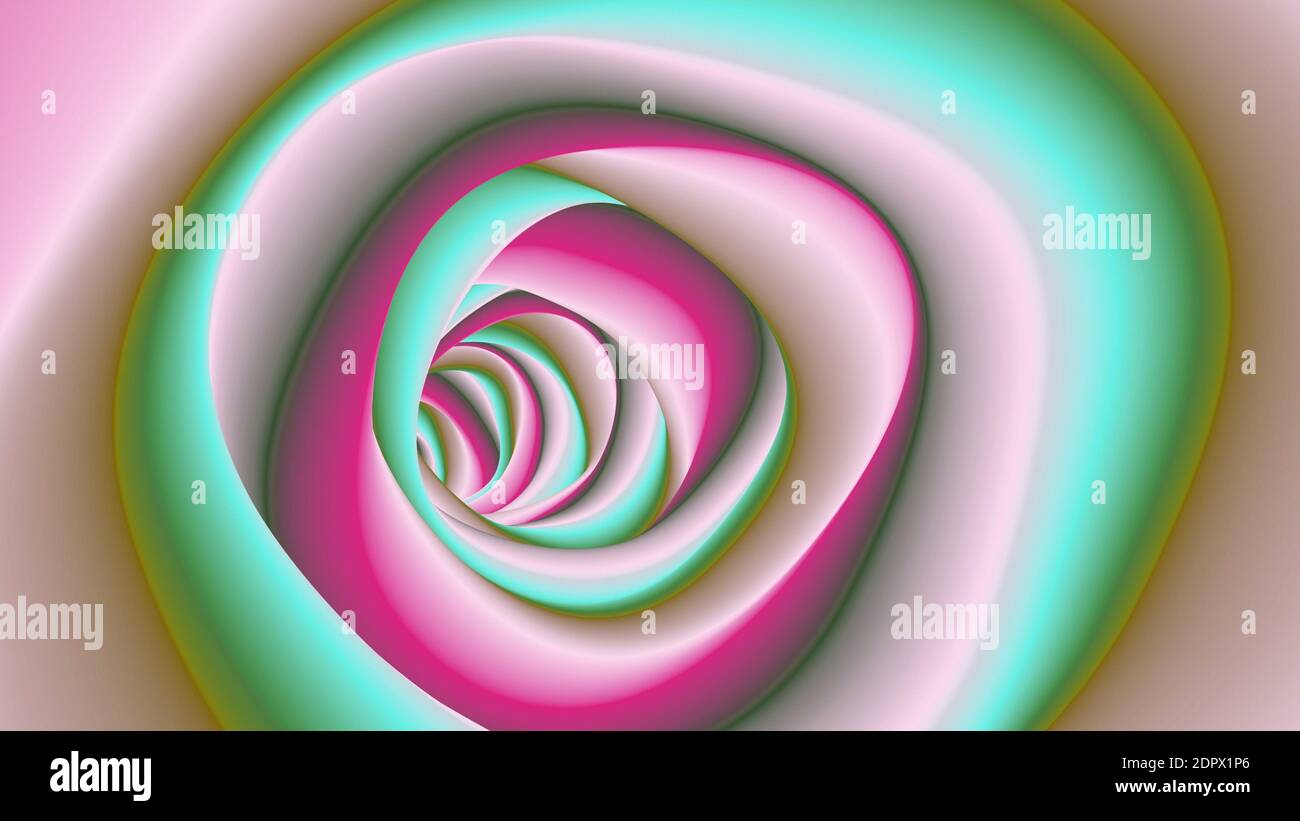 Colorful endless tunnel circles 3d render Stock Photo - Alamy