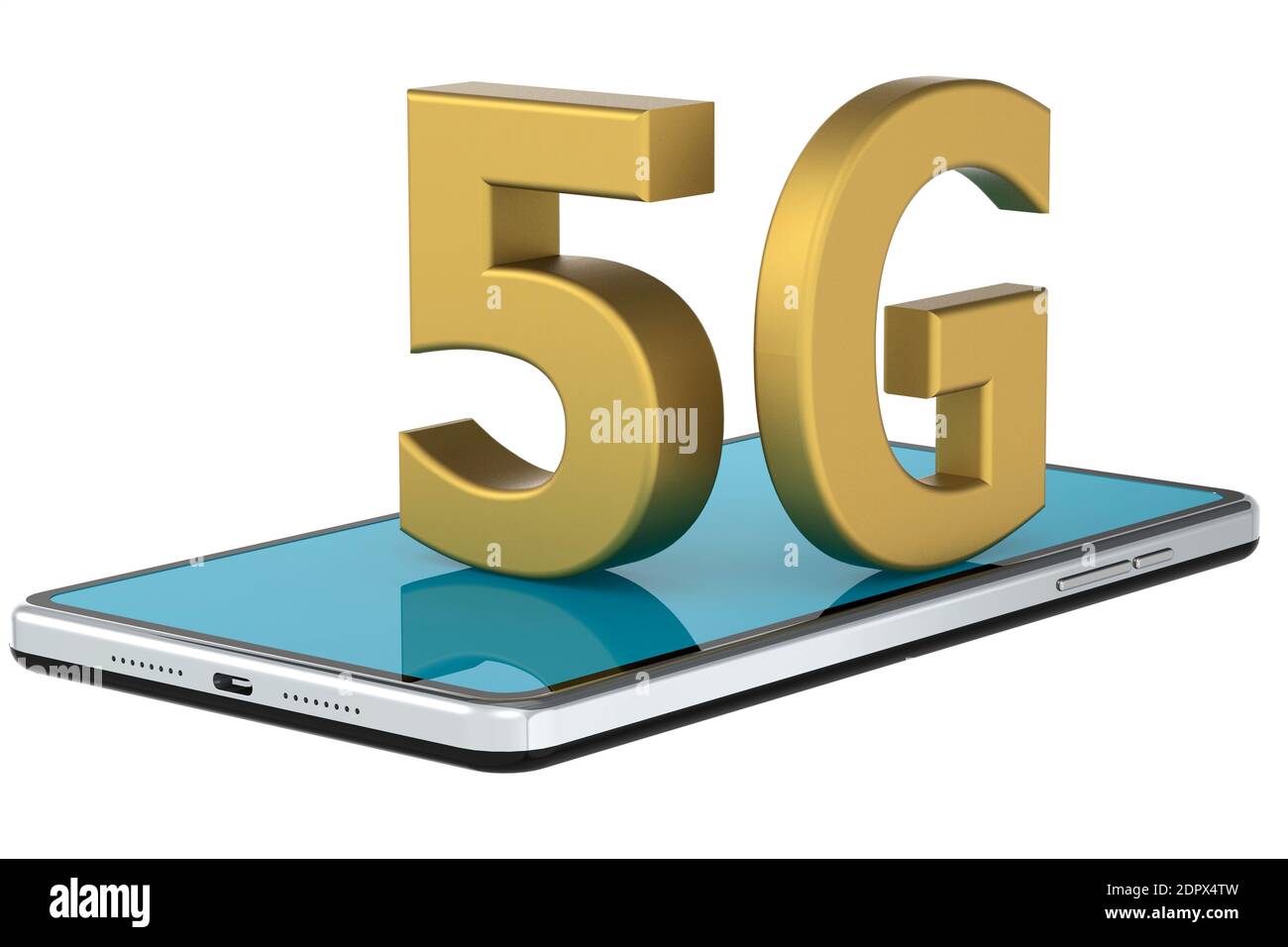 5G on the mobile phone, 3d rendering Stock Photo - Alamy