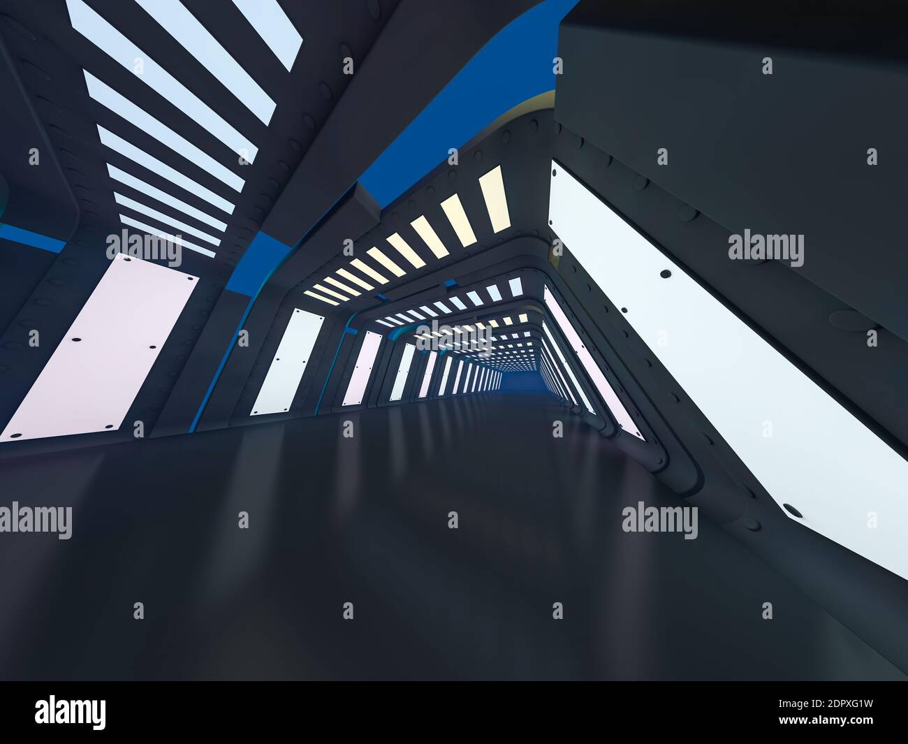 Abstract modern architecture background, empty open space interior. 3D ...