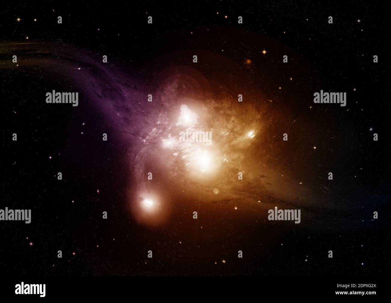 Stars, dust and gas nebula in a far galaxy. Elements of this image ...
