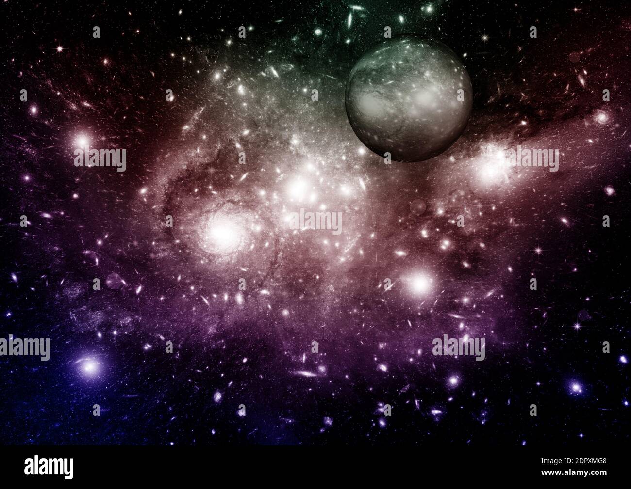 Stars, dust and gas nebula in a far galaxy. Elements of this image ...