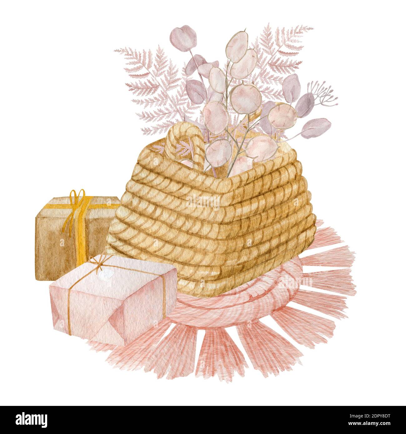 Watercolor christmas composition Cut Out Stock Images & Pictures - Alamy