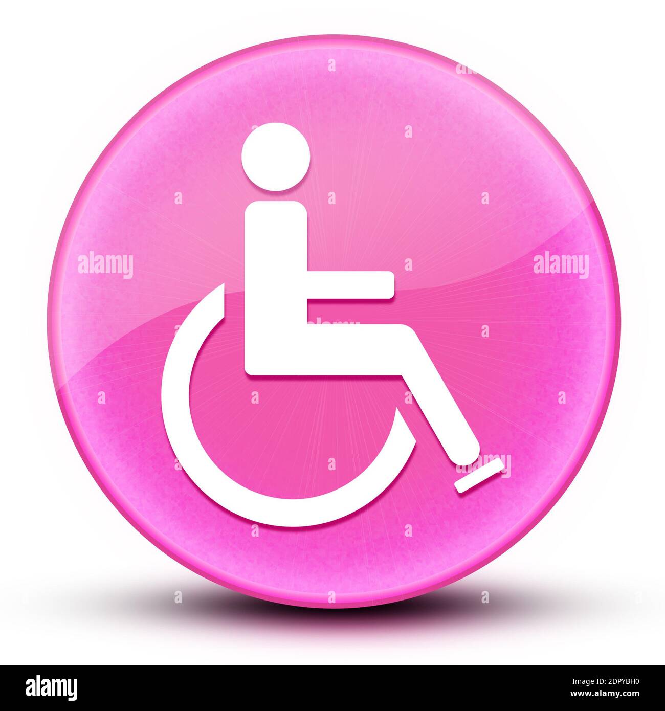 Wheelchair handicap eyeball glossy elegant pink round button abstract ...