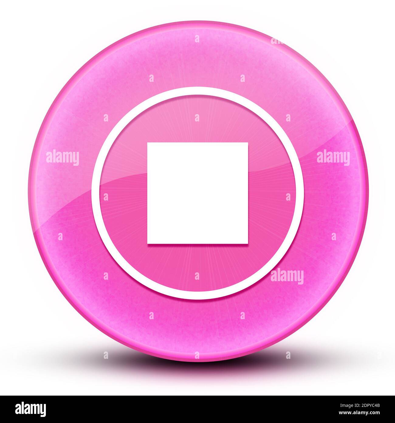 Stop eyeball glossy elegant pink round button abstract illustration ...