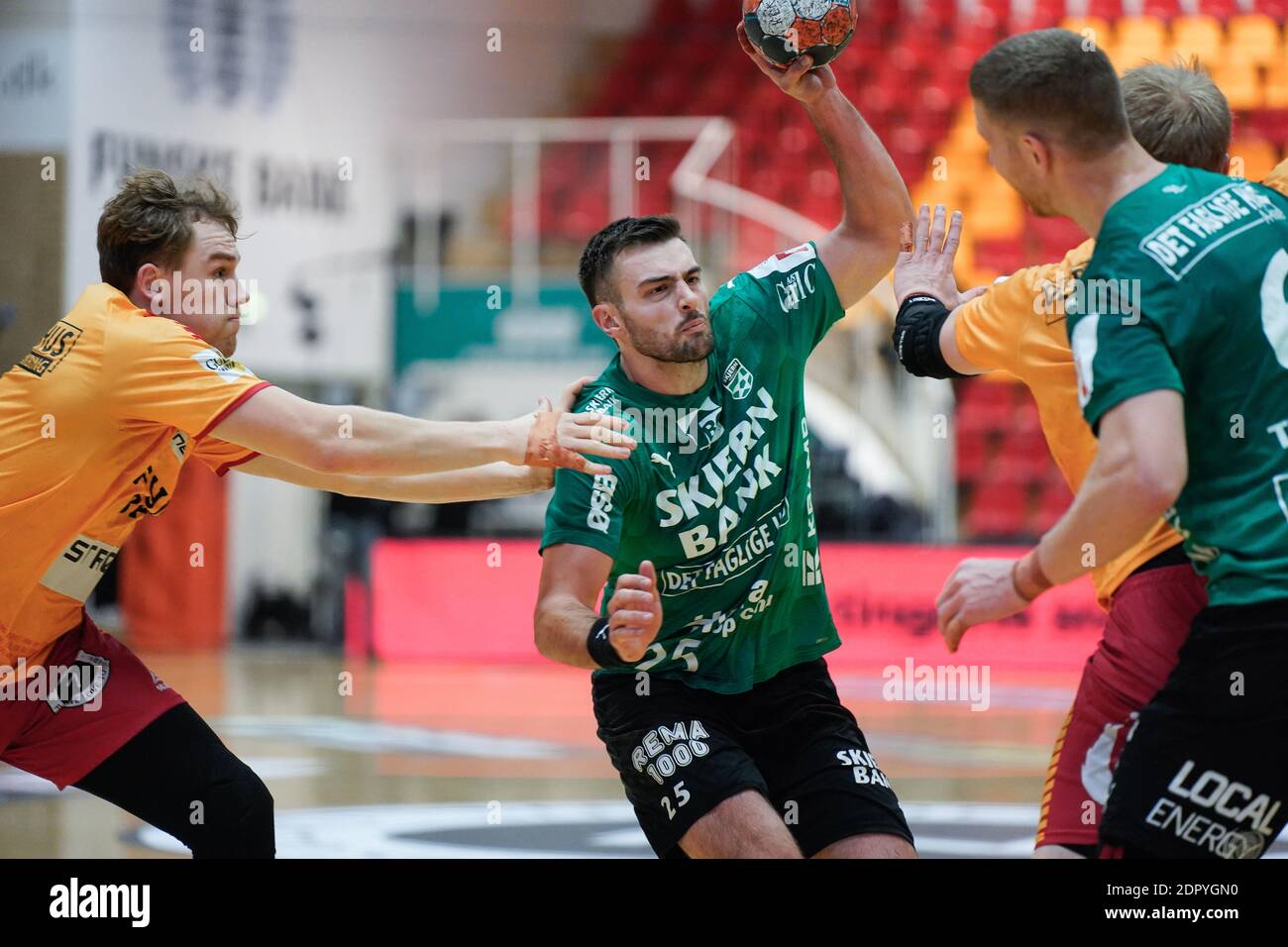 Gudme, Denmark. 19th Dec, 2020. Eivind Tangen (25) of Skjern Handball ...