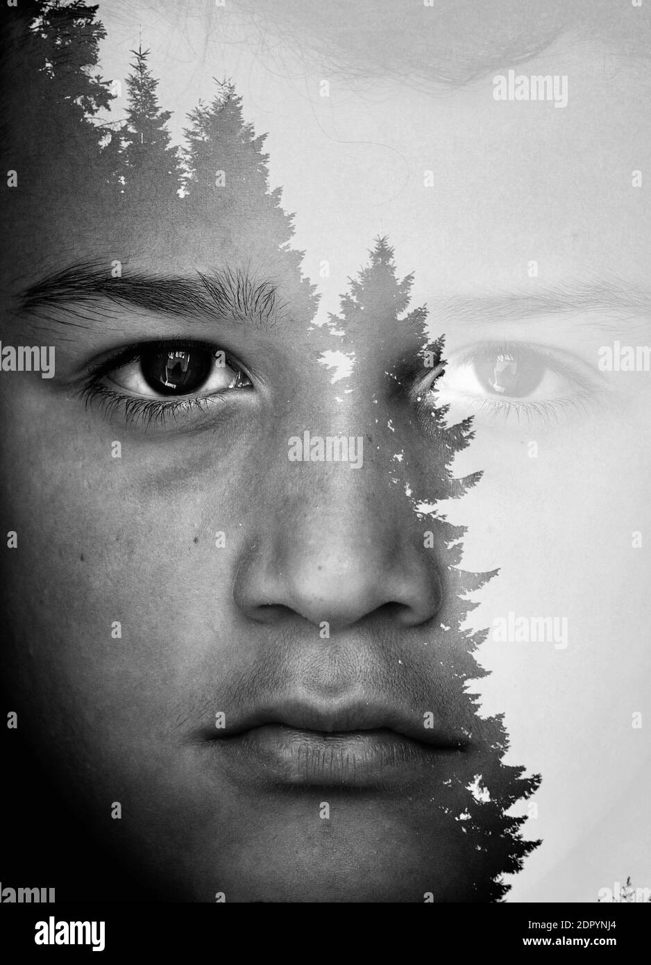 Double face image Black and White Stock Photos & Images - Alamy