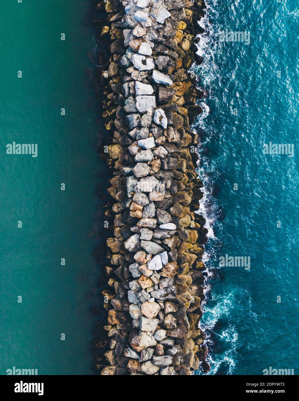 Aerial View Of Pier Over Sea Stock Photo - Alamy