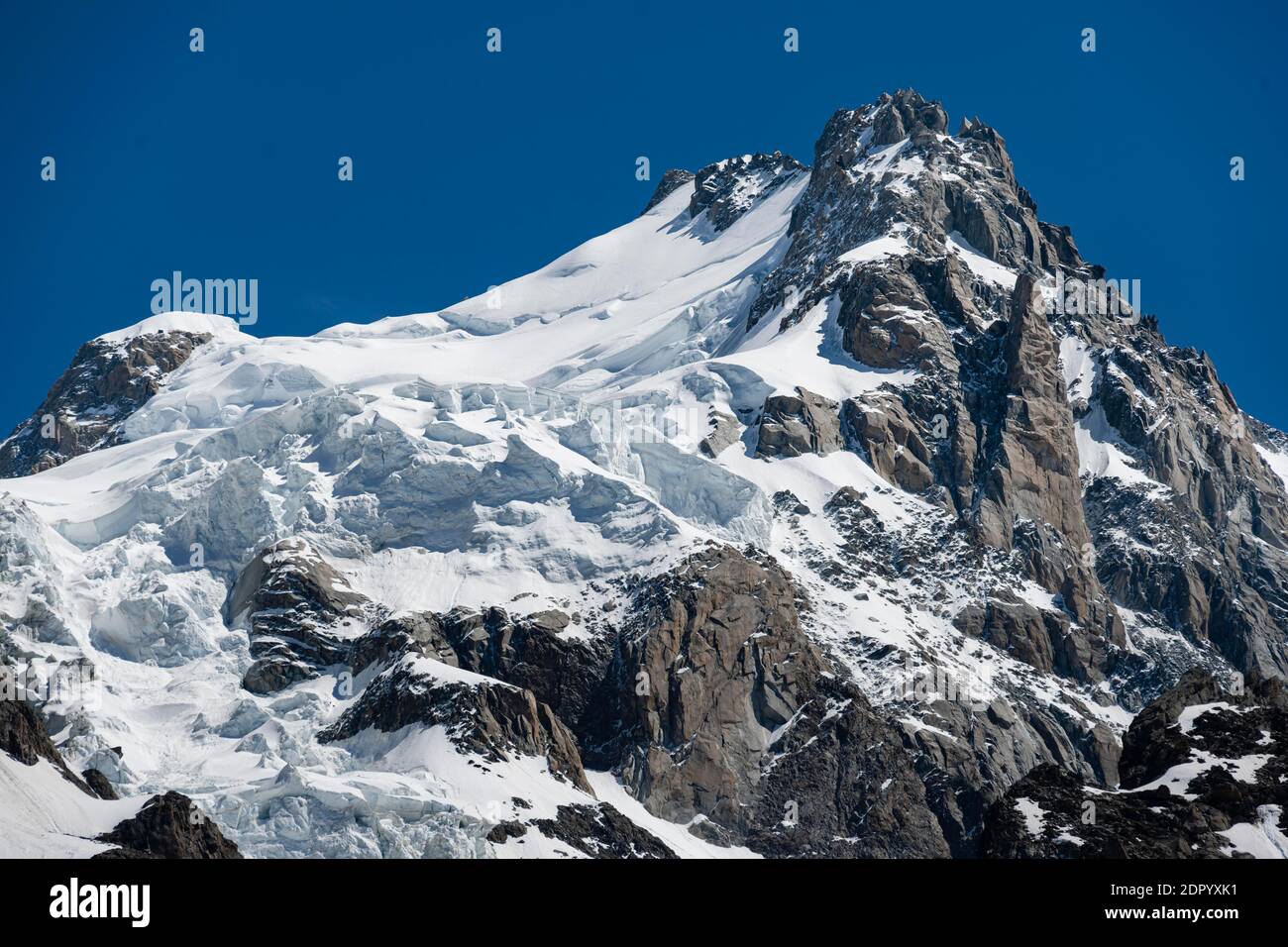 High alpine mountain landscape, summit of Mont Maudit, Chamonix, Haute ...