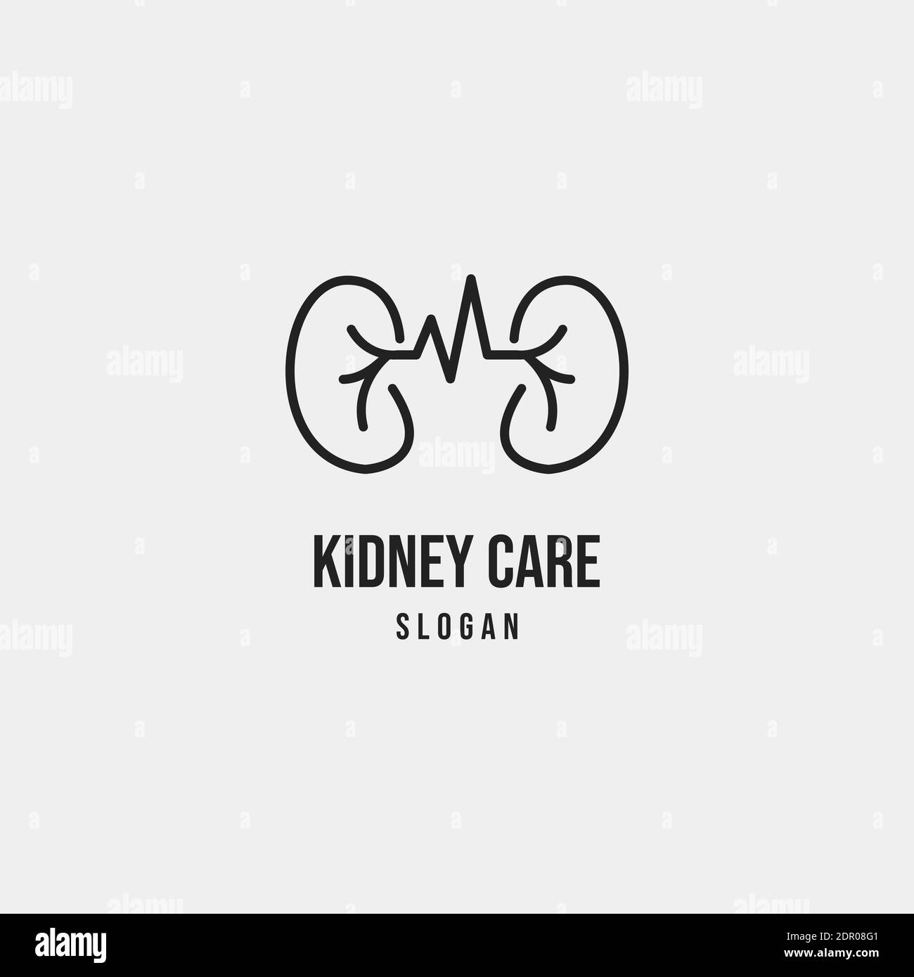 Simple Kidney Heart Beat Logo Vector Template suitable for kidney ...