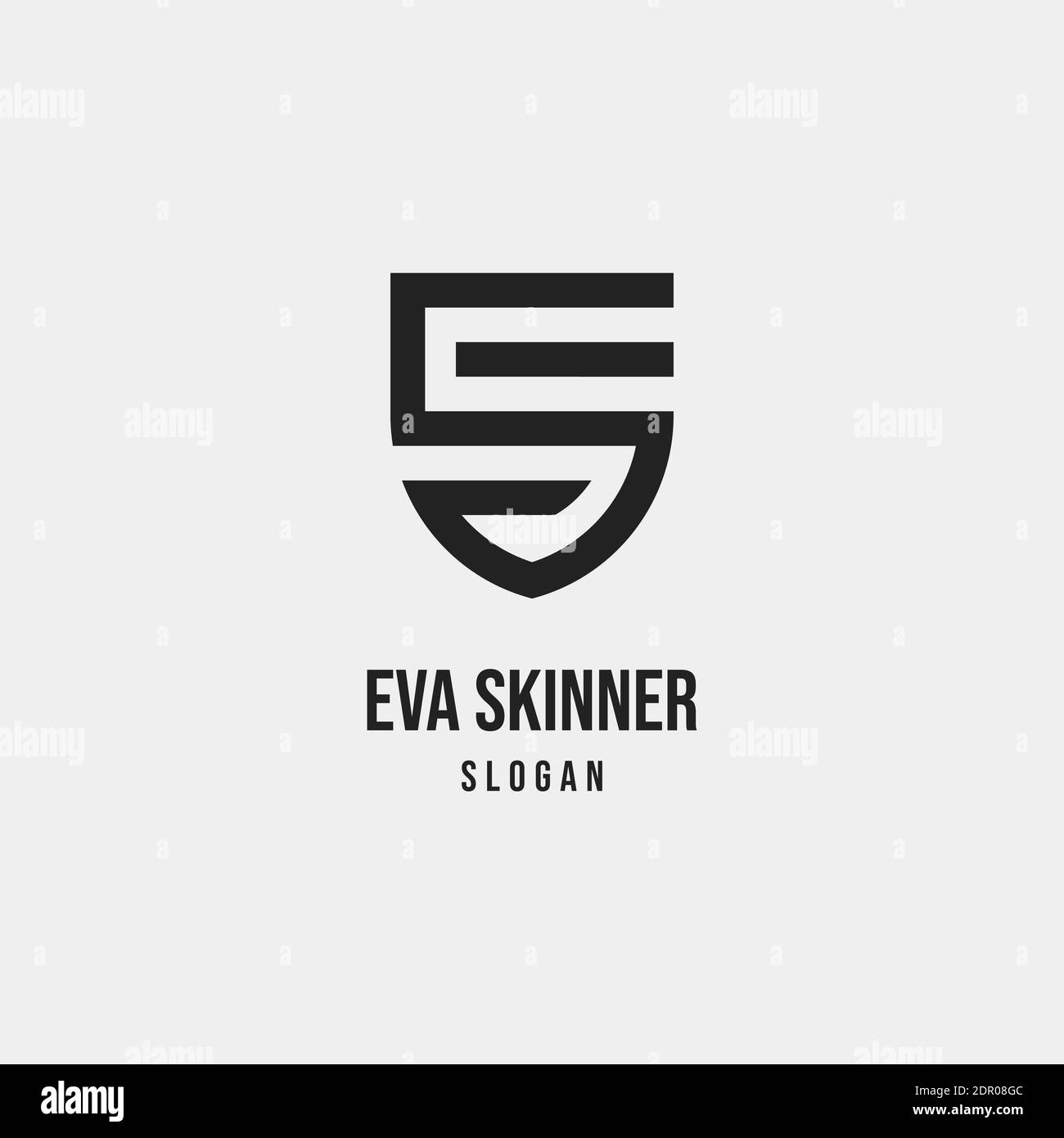 Unique Letter ES Shield Protection Logo Vector Template suitable for ...