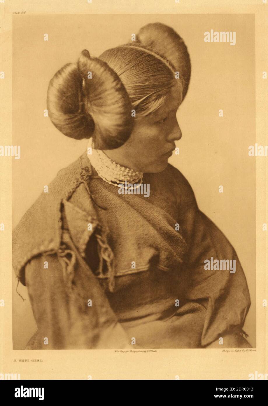 Vintage photograph of a Hopi girl from 1922. The photograph is by ...