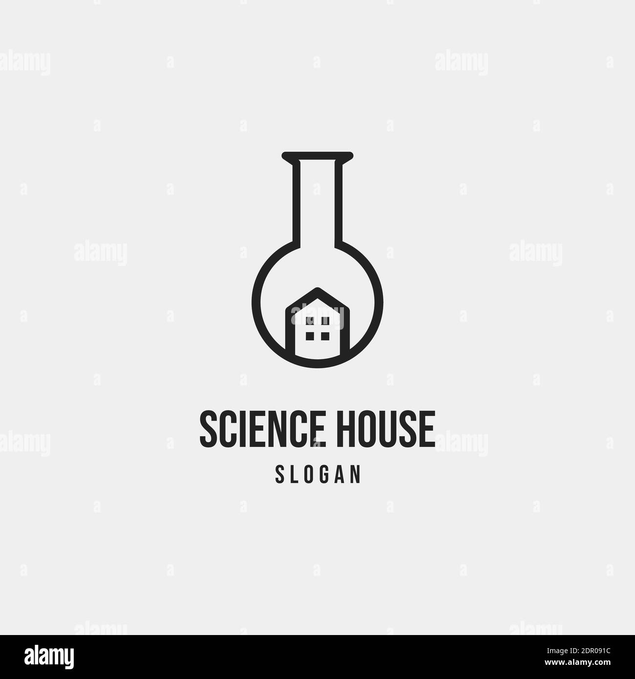 Simple Laboratory Tube House Logo Icon Vector Template suitable for ...