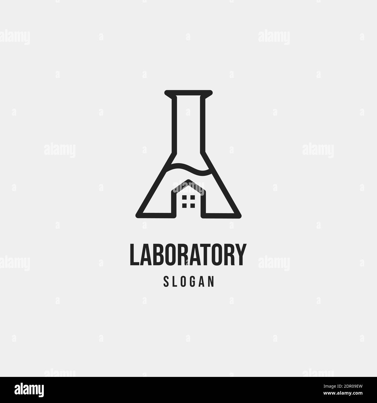 Simple Laboratory Glass House Home Logo Icon Vector Template suitable ...