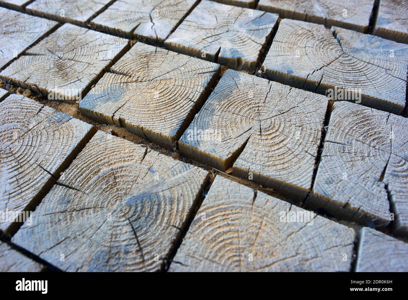Wood cubes floor detail view background texture Stock Photo - Alamy