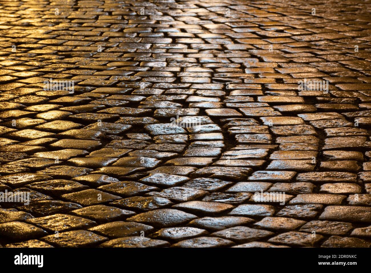 Cobblestone Street Night