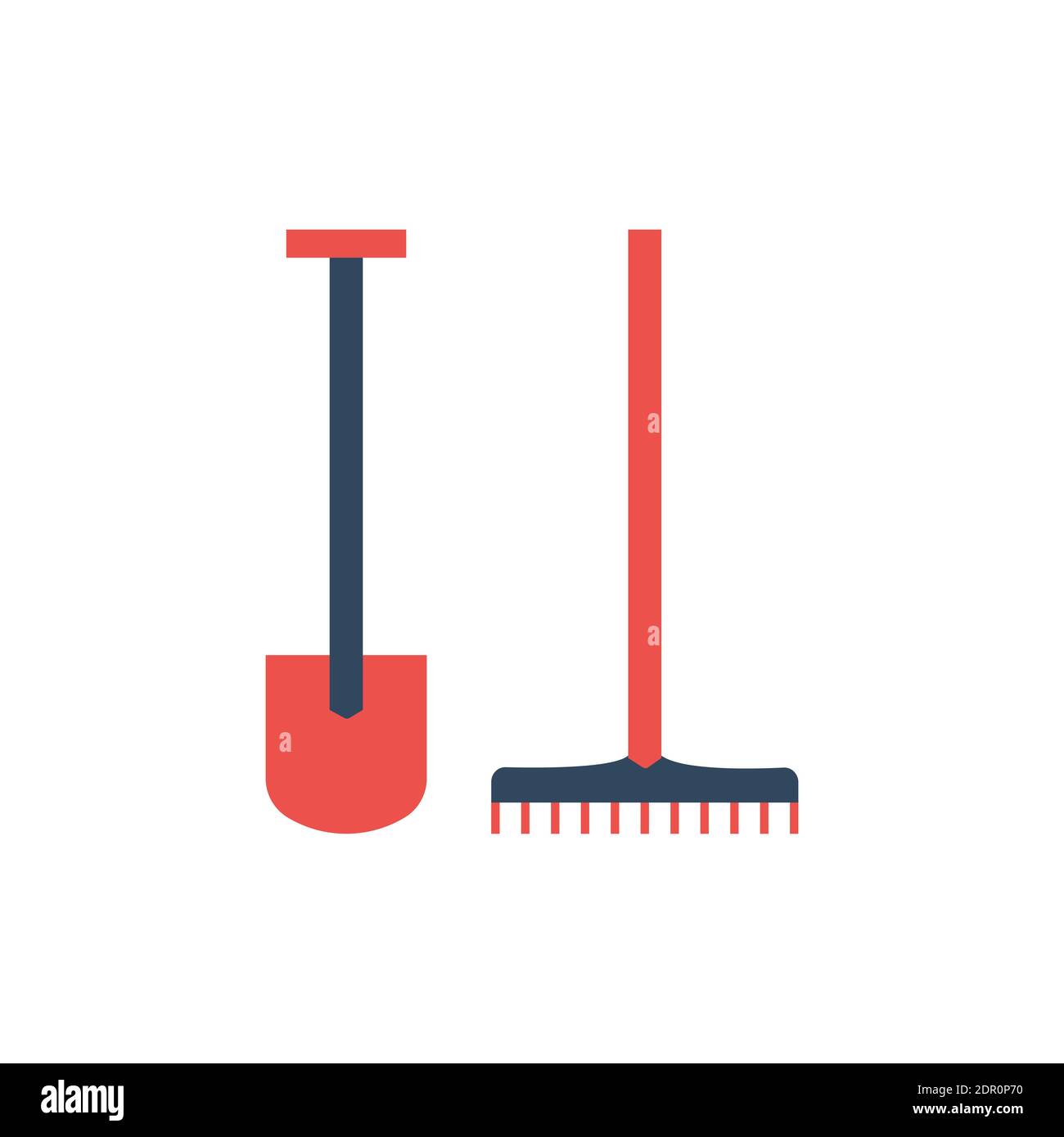 Spade and rake vector icons isolated on white background Stock Vector ...