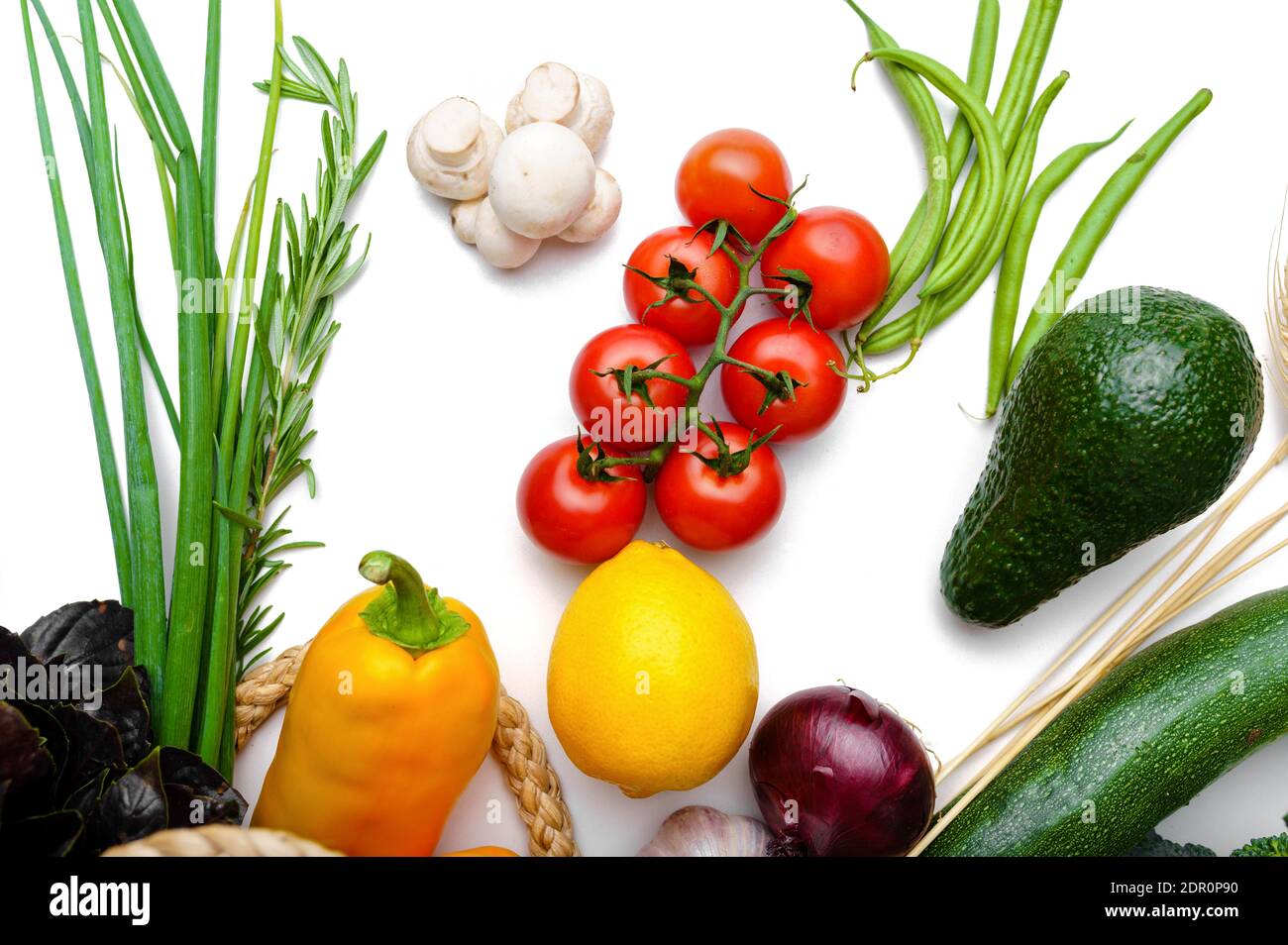 Fresh vegetables and fruits in paper package Stock Photo - Alamy