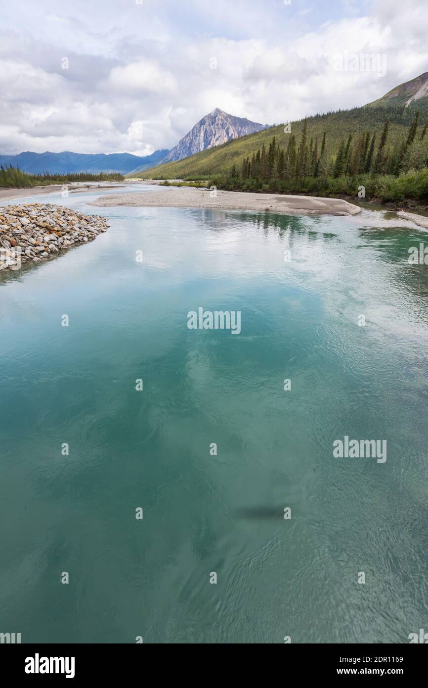 Beautiful blue river in Alaska Stock Photo - Alamy