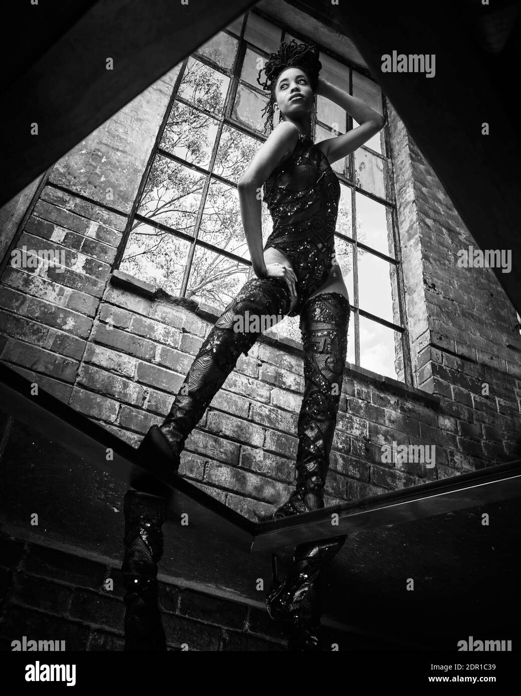 Young man reflection window Black and White Stock Photos & Images - Alamy