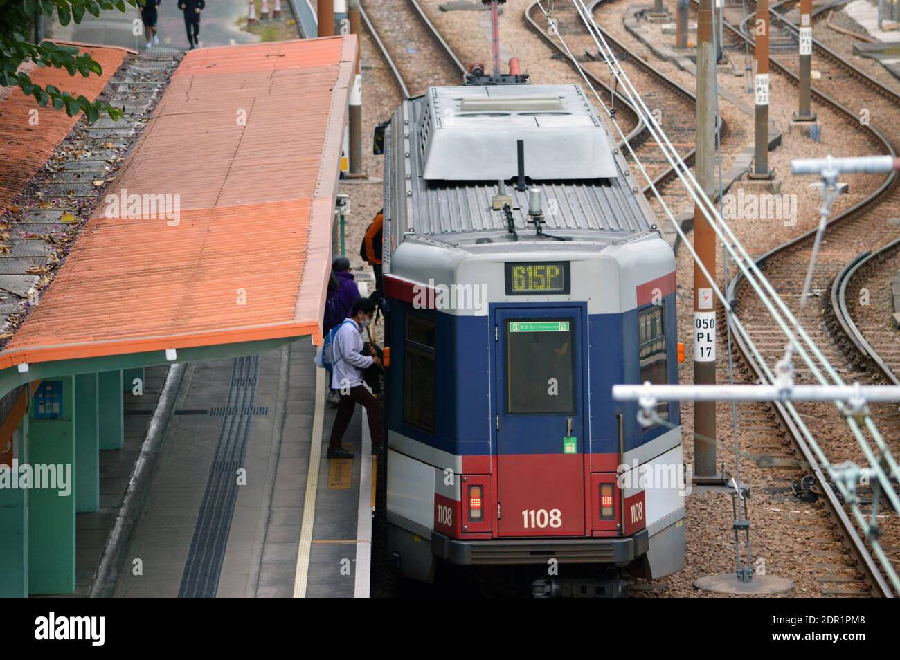 Tsing Wun Stop of the MTR Light Rail system, Tuen Mun, New Territories ...