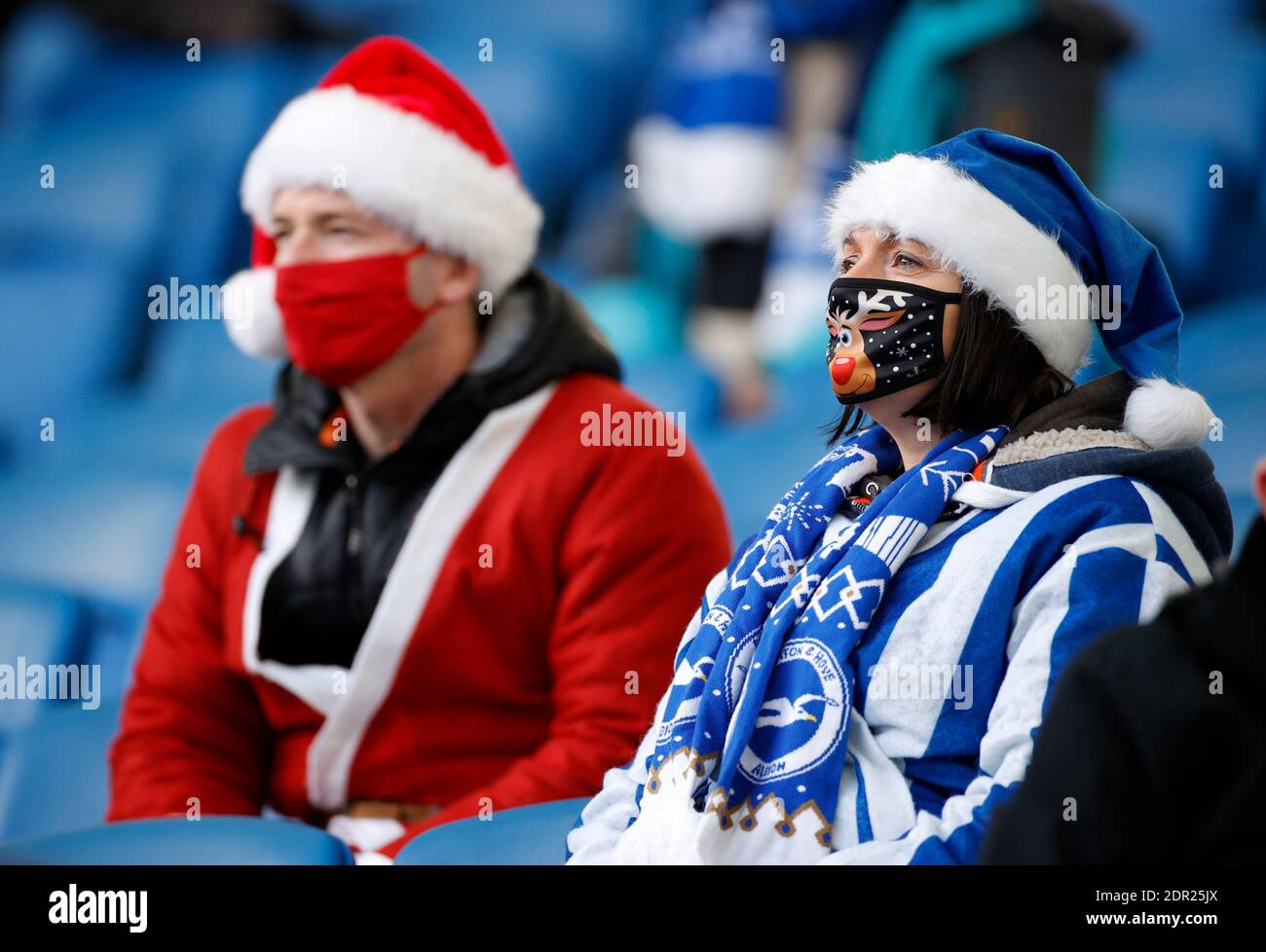 Brighton fans in festive dress during the Premier League match at the ...
