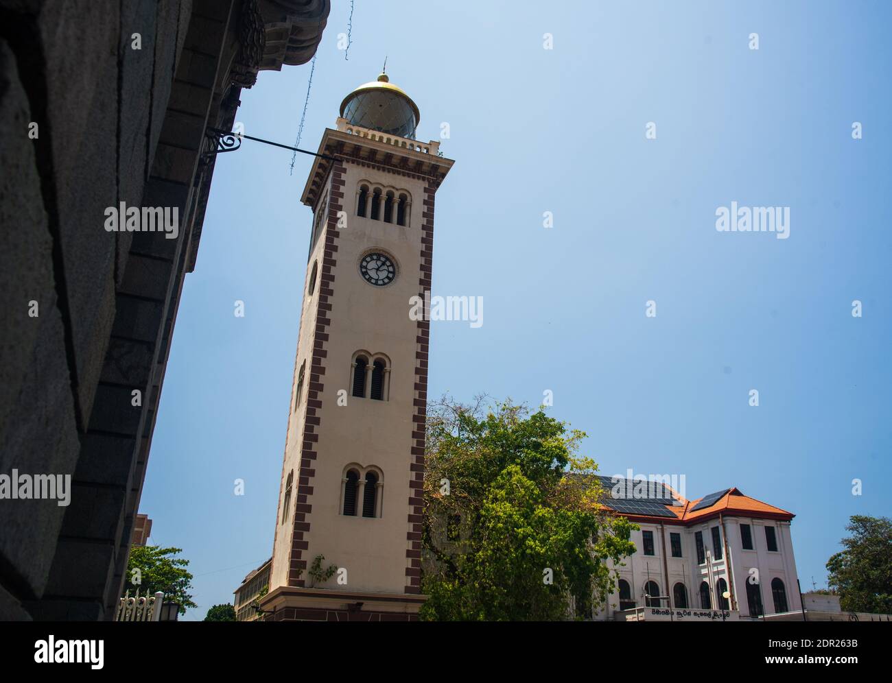 The Lighthouse Clock Tower in Fort, Colombo in Sri Lanka Stock Photo ...