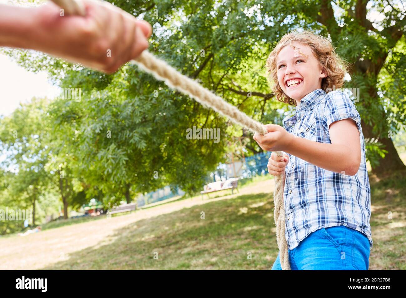 Boys Pulling Rope High Resolution Stock Photography and Images - Alamy