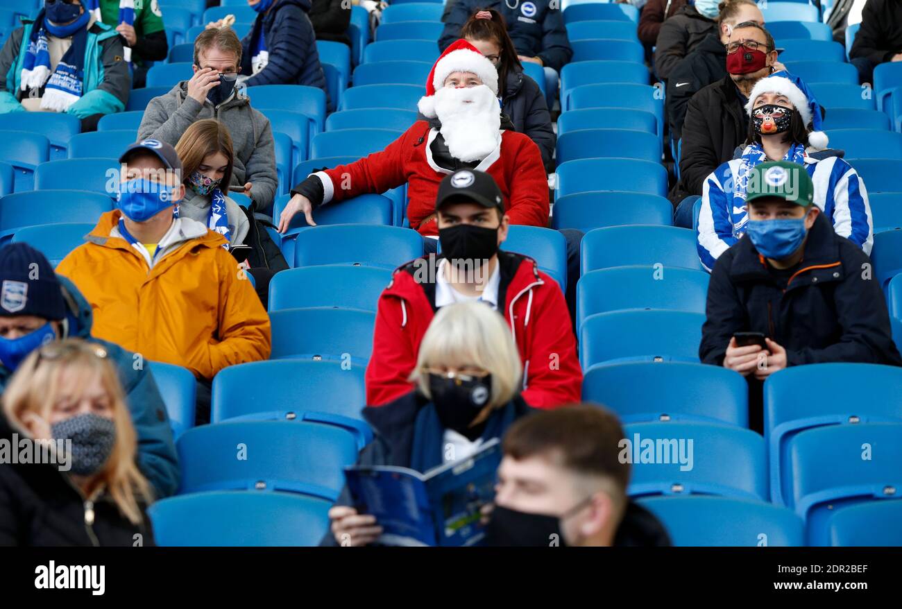 Brighton fans in festive dress during the Premier League match at the ...