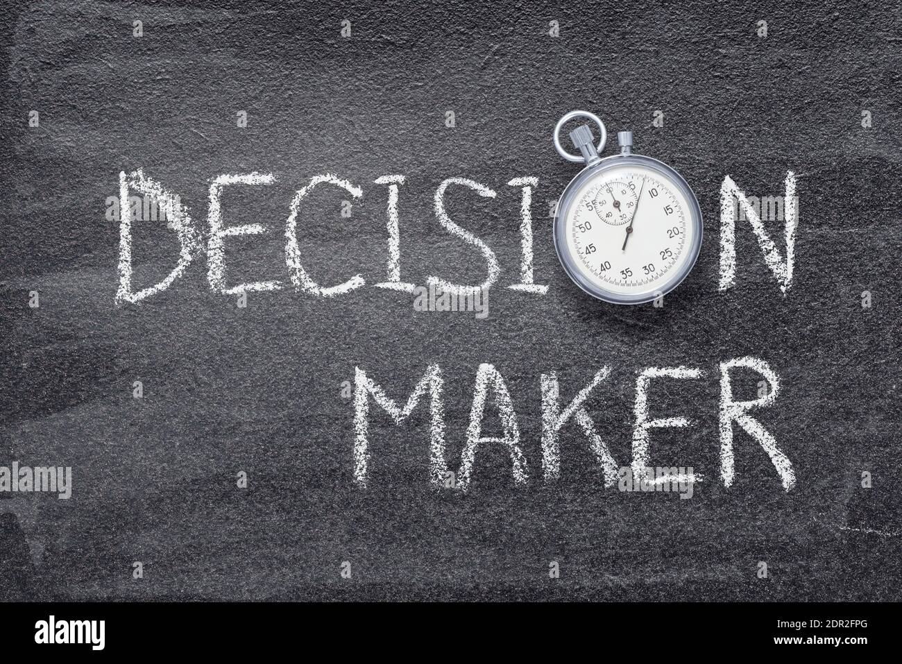 decision maker phrase written on chalkboard with vintage precise ...
