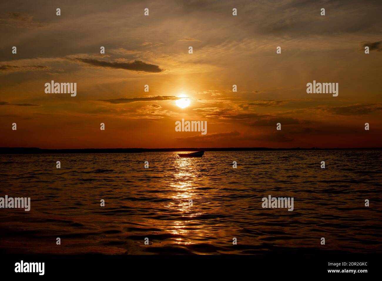 Beautiful landscape with sunset over lake Svityaz in Ukraine Stock ...