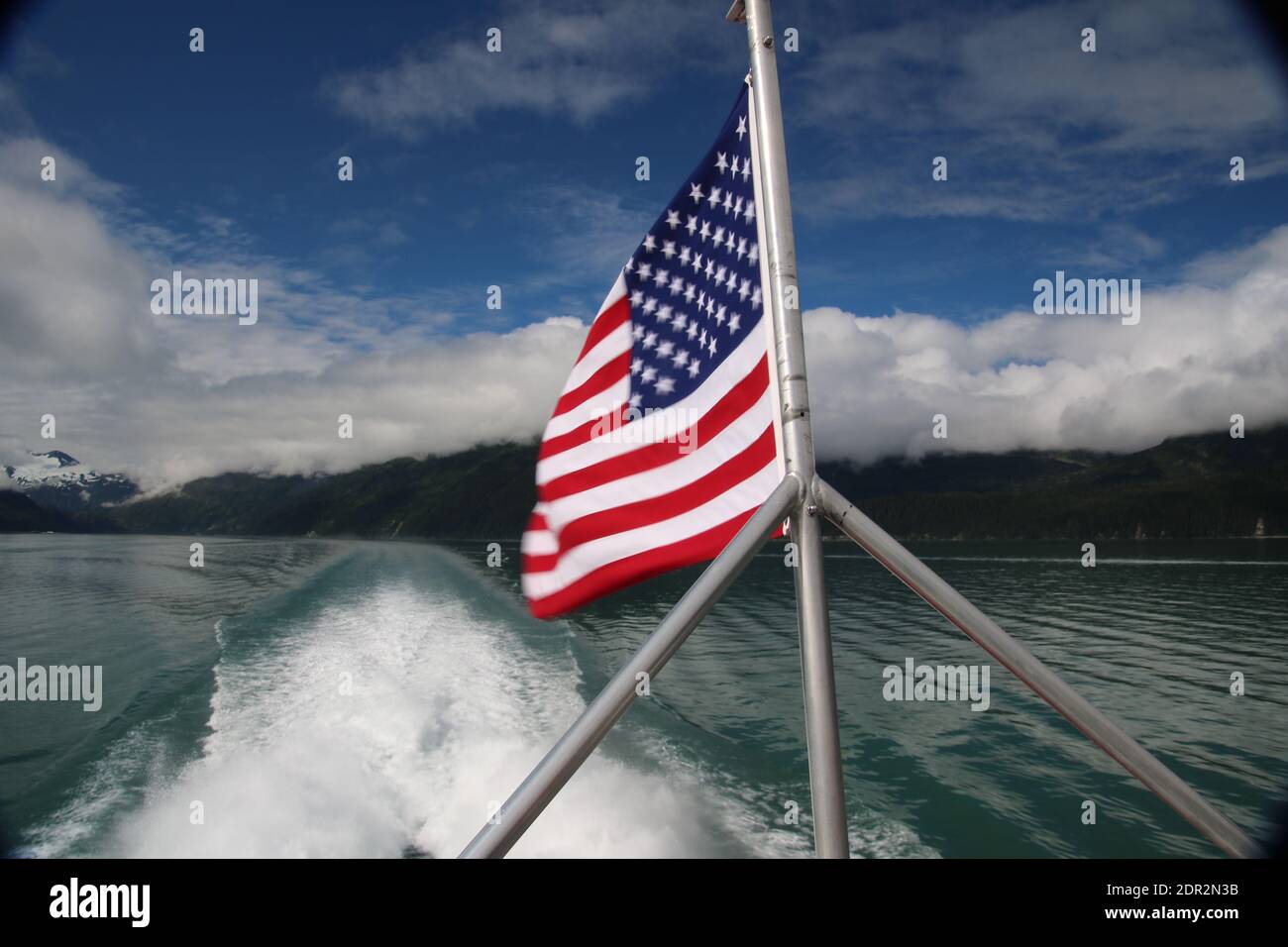 American flag wake boat hi-res stock photography and images - Alamy