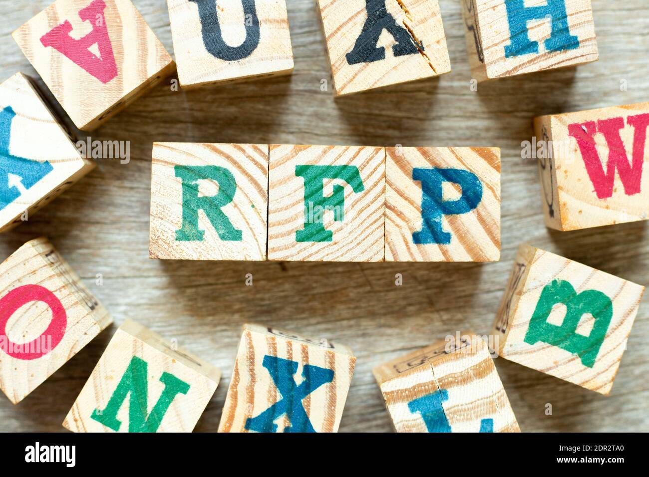Alphabet letter block in word RFP (Abbreviation of request for proposal ...