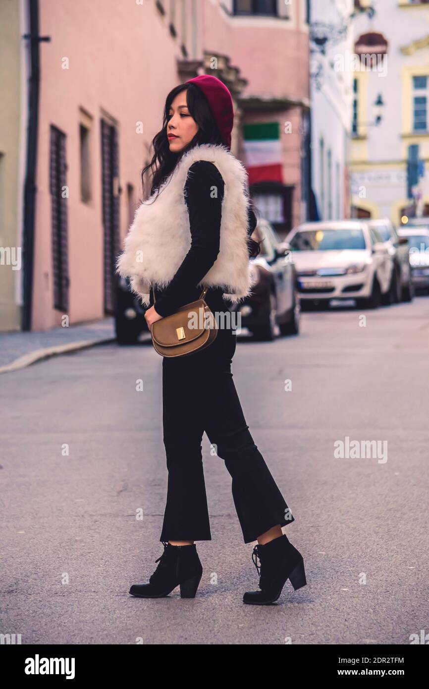 Indian woman crossing street hi-res stock photography and images - Alamy