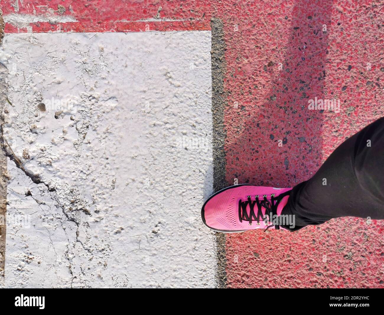 An overhead shot of an athlete standing on the ground Stock Photo - Alamy