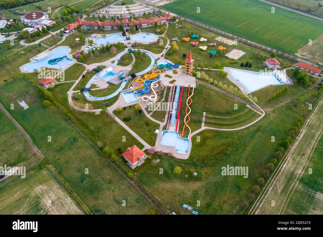 Aerial view of water park Stock Photo - Alamy