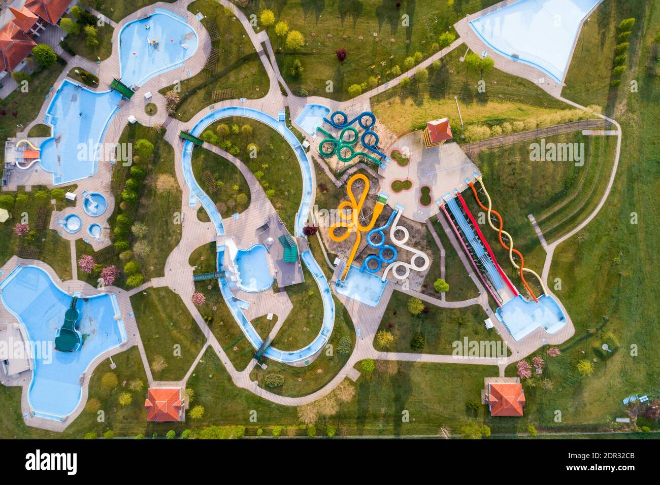 Aerial view of water park Stock Photo - Alamy