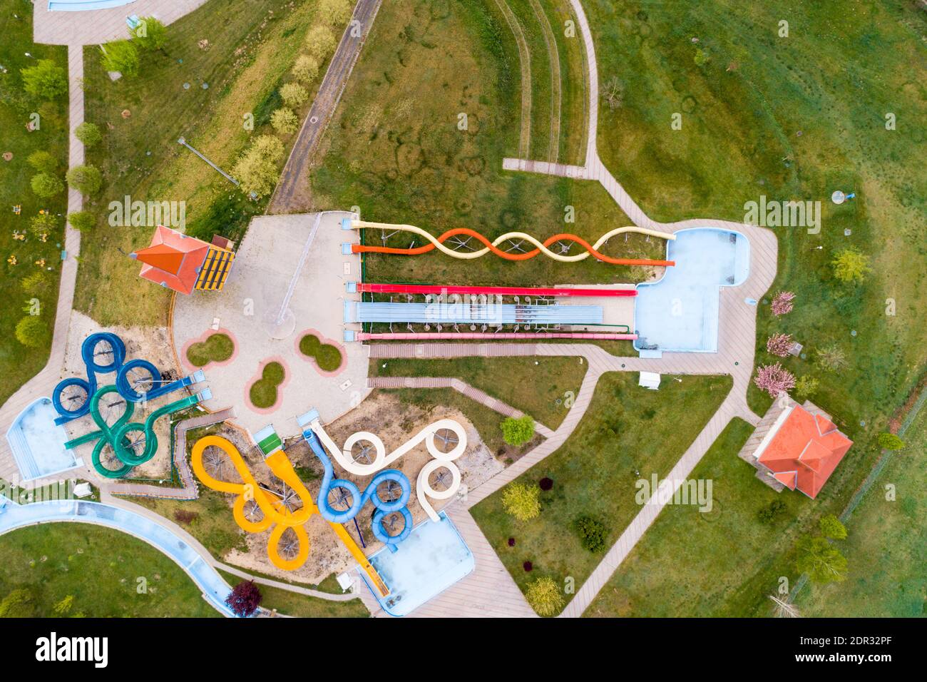 Aerial view of water park Stock Photo - Alamy