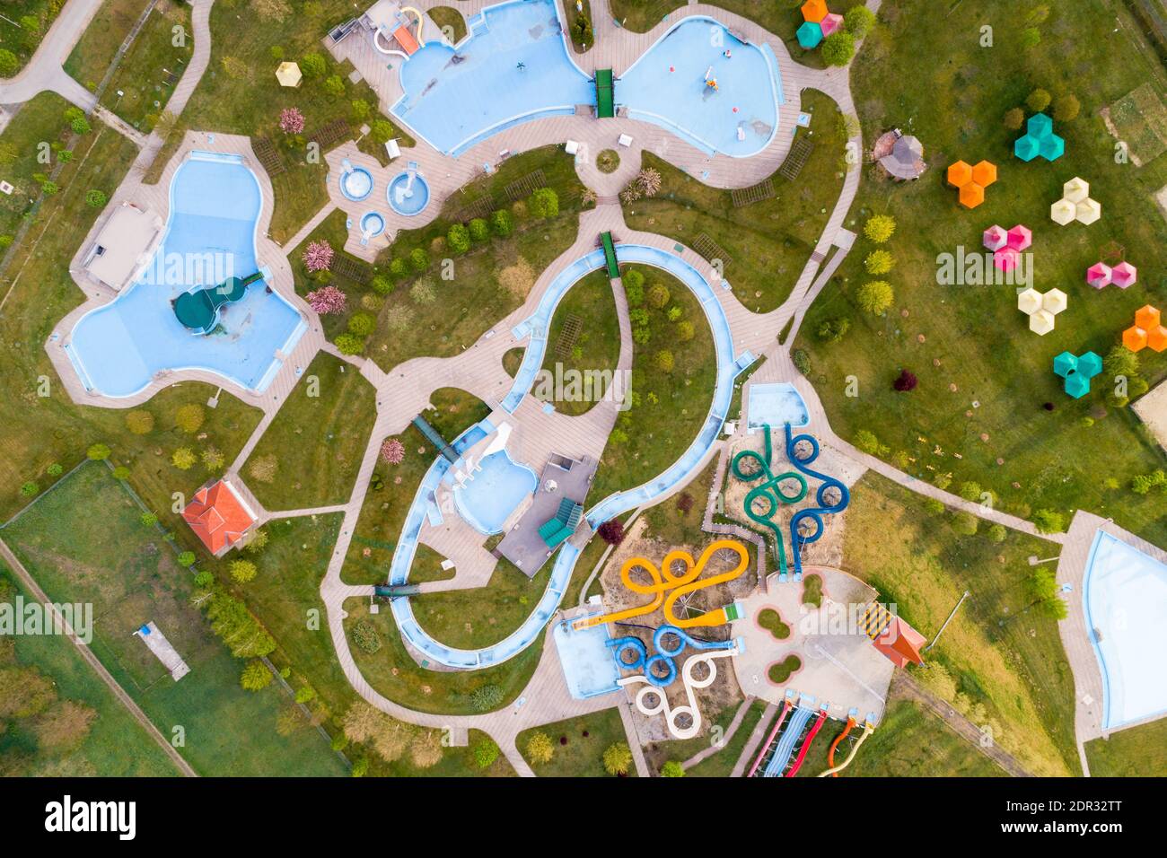 Aerial view of water park Stock Photo - Alamy