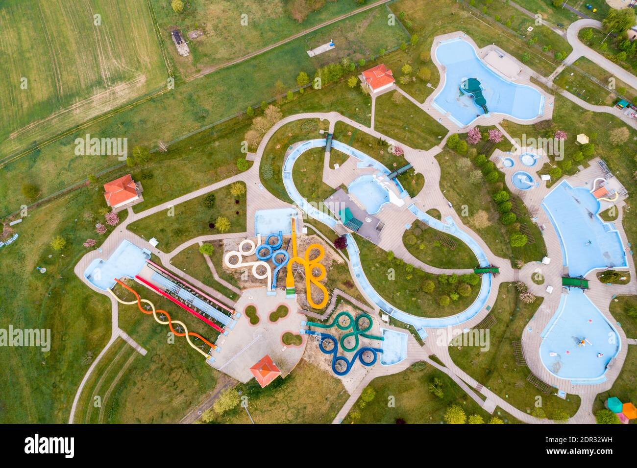 Aerial view of water park Stock Photo - Alamy