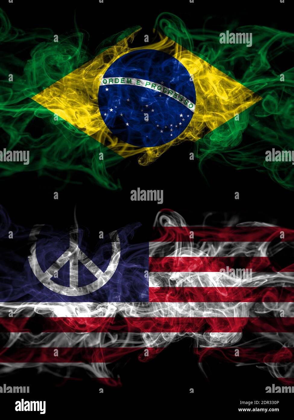 United states of america vs brazil flags hi-res stock photography and ...