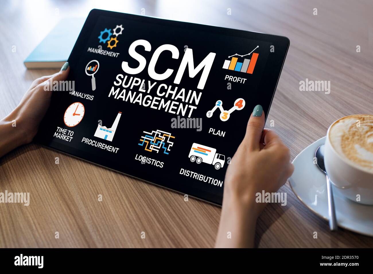 SCM - Supply Chain Management and business strategy concept on the ...