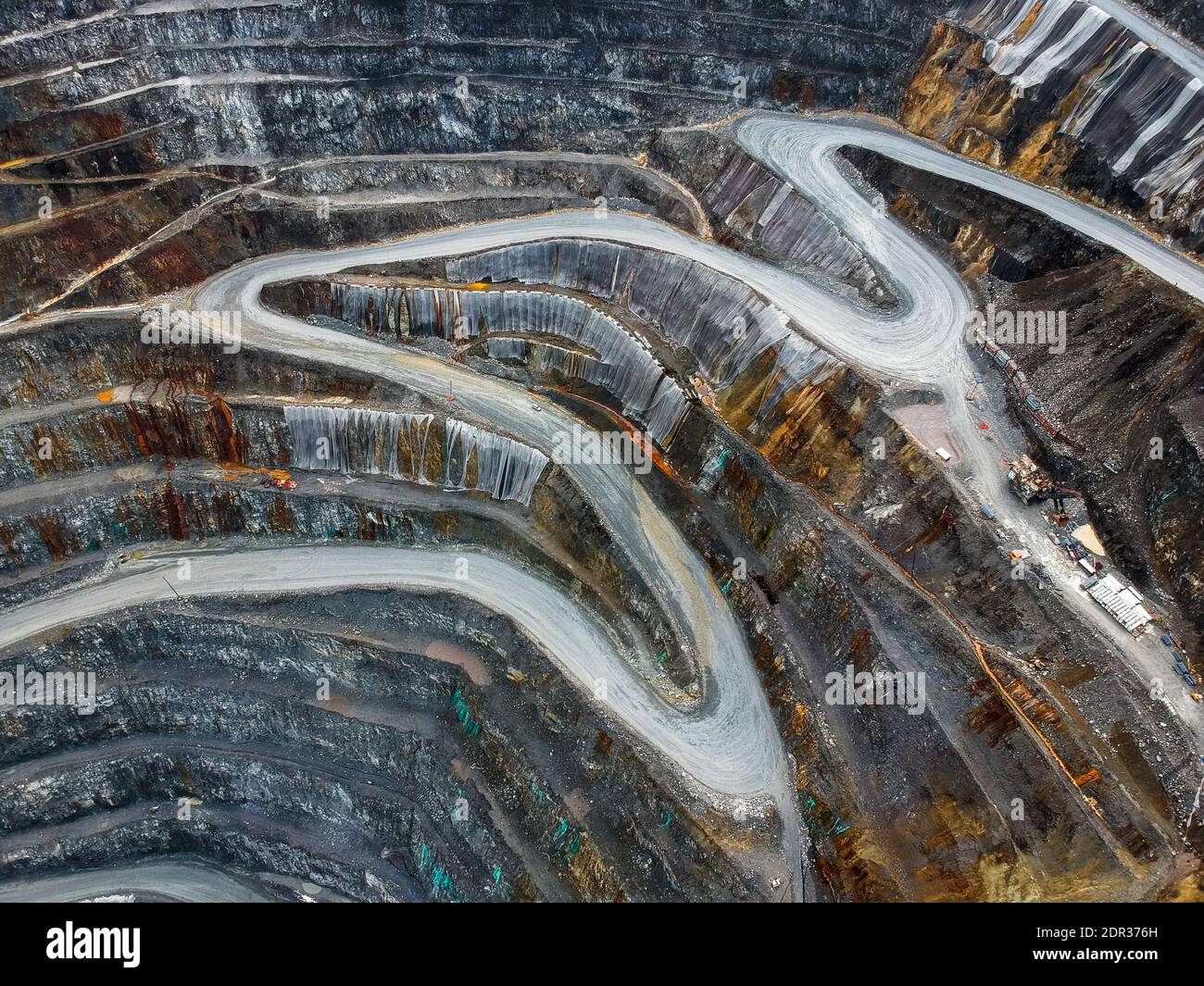 Aerial View Of Mountain Road Stock Photo - Alamy