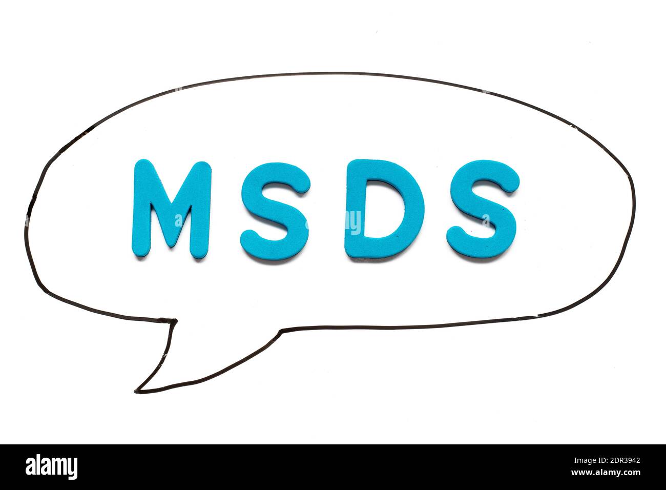 Alphabet letter with word MSDS (Abbreviation of material safety data ...