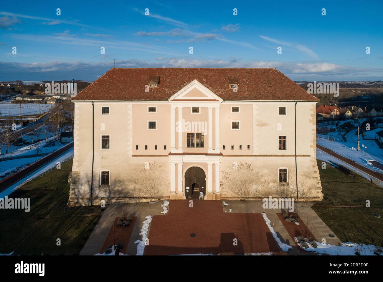Aerial photo of Castle in Ozora, called Ozorai Pipo vara Stock Photo ...